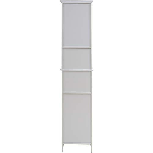 Redmon Shaker Style Tall Floor Shelf with Lower Cabinet, White