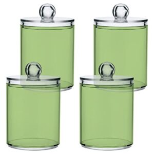 2 Pack Qtip Holder Dispenser with Lids, Olive Green Storage Containers,Bathroom Canisters Organizer for Cotton Ball, Cotton Swab, Cotton Round Pads, Floss 21212513