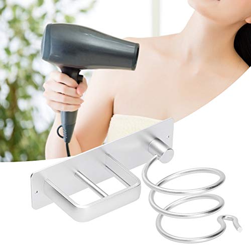 Yosoo Aluminum Spiral Hair Dryer Holder, Wall Mounted Shelf Hair Dryer Rack Organizer Holder Styling Stand for Bathroom