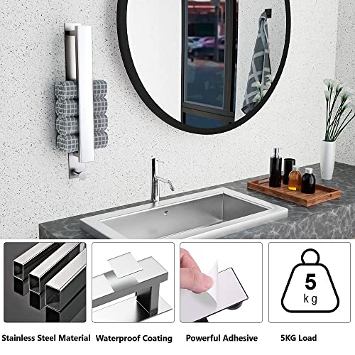 Towel Holder for Bathroom Wall, Stainless Steel Towel Rack Wall Mounted Bath Towel Holder Bathroom Towel Storage Towel Shelf for Rolled Bath Towels Hand Towels Washcloths in Bathroom Camper