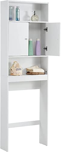 Cimlyfit Over The Toilet Storage Cabinet, 3-Tier Bathroom Space Saver, Bathroom Organizer Shelf Over Toilet, Freestanding Multifunctional Laundry Organizer Toilet Rack White