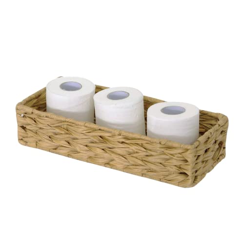 Toilet Paper Basket Bathroom Box,Toilet Paper Holder Stand Weave Basket for Toilet Tank Top Bathroom Kitchen Office Storage Organizer