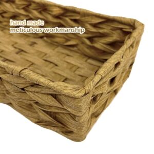 Toilet Paper Basket Bathroom Box,Toilet Paper Holder Stand Weave Basket for Toilet Tank Top Bathroom Kitchen Office Storage Organizer