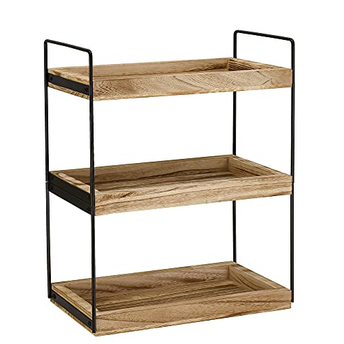 3 Tier Bathroom Counter Organizer, Counter Standing Rack Cosmetic Holder, Bathroom Countertop Organizer and Storage Shelf, Vanity Organizer Bathroom Counter Tray and Coffee Station Organizer