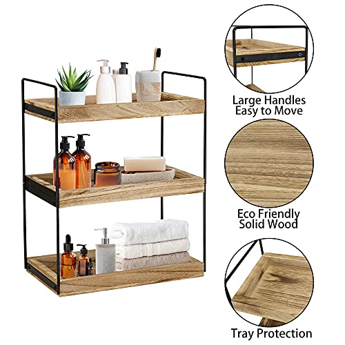 3 Tier Bathroom Counter Organizer, Counter Standing Rack Cosmetic Holder, Bathroom Countertop Organizer and Storage Shelf, Vanity Organizer Bathroom Counter Tray and Coffee Station Organizer