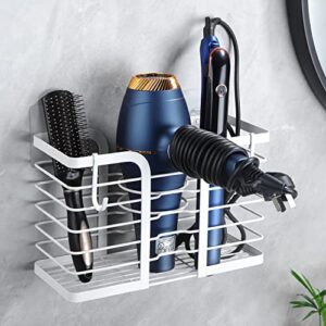 yigii hair dryer holder - hair tool organizer/blow dryer holder wall mount bathroom hair styling tools organizer basket for hair dryer, flat iron, curling wand hot hair tool holder