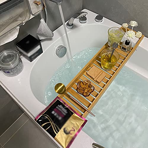 JAHH Bath Tub Shelf Rack Bathtub Storage Rack Tidy Tray Holder SPA Bathroom Book Organizer Rack