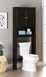 spirich home over the toilet storage cabinet, bathroom shelf over toilet, bathroom storage cabinet organizer, espresso