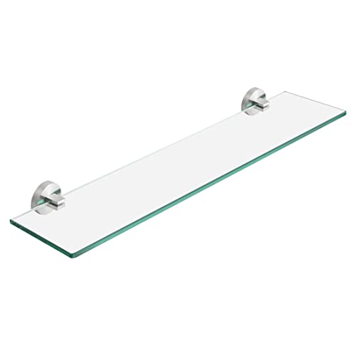 KES Glass Bathroom Shelf, 23.6 Inches Glass Shelf for Bathroom with Tempered Glass Floating Shelves Bathroom SUS 304 Stainless Steel Wall Mount Brushed Finish, A2024S60-2