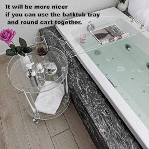 42" transaprent Bathtub Caddy with Silver Handle for Luxury Bathroom