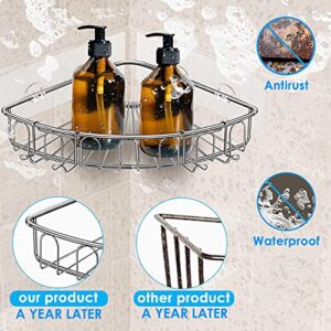 Orimade 2-Pack Rectangle Shower Caddy Bundle with 2-Pack Corner Shower Shelves Organizer