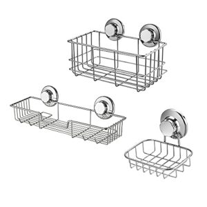 sanno suction cup soap dish holder deep bathroom basket shower caddy