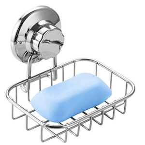 SANNO Suction Cup Soap Dish Holder Deep Bathroom Basket Shower Caddy