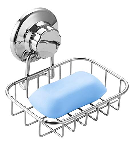 SANNO Suction Cup Soap Dish Holder Deep Bathroom Basket Shower Caddy