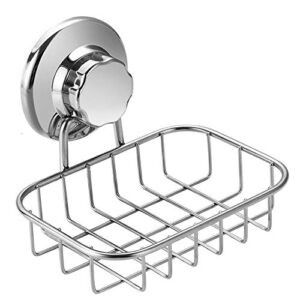 SANNO Suction Cup Soap Dish Holder Deep Bathroom Basket Shower Caddy