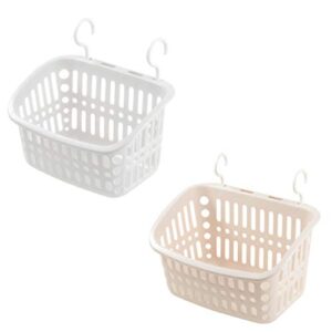 cabilock plastic mesh basket 2pcs shower caddy basket organizer hanging bathroom shelf wall mounted storage rack for sponge shampoo razors conditioner desk organizer basket