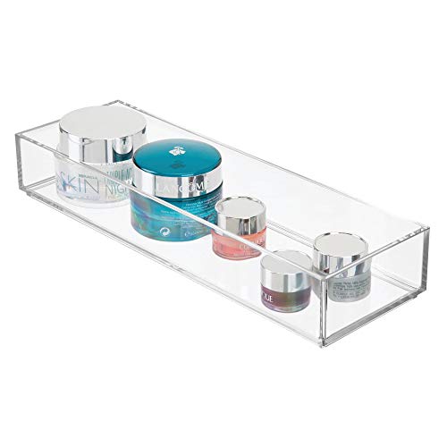 iDesign 40910M4 Clarity Organizer for Vanity and Bathroom Drawers, 4 x 12 x 2 Inches, Medium - Set of 4, 4 Count