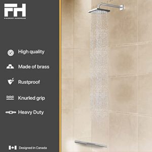 FINSBURY HARDWARE Shower Foot Rest, Corner Shower Bar for Shaving Legs, Wall Mounted Hotel Shower Foot Ledge, Brass Bar Bathroom Foot Step (Satin Nickel)