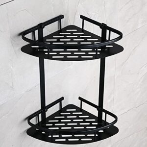 zsfbiao bathroom basket storage shower rack trangle shelves combination aluminum wall mounted shelf holder wall-free punching with hook wall floating shelves (color : a)