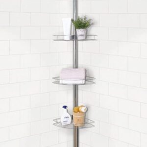 stainless steel 3-tier corner bathroom shampoo rack shelf storage