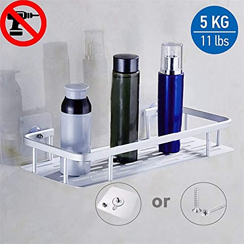 ZSFBIAO Shelf Shower Shelf Adhesive Aluminum Shower Caddy for Shampoo Holder Kitchen Rack Storage Organizer No Drilling Rectangle Wall Wall Floating Shelves (Color : A)