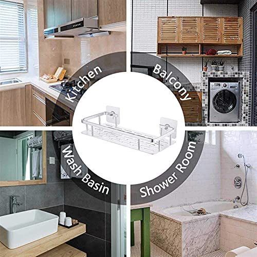 ZSFBIAO Shelf Shower Shelf Adhesive Aluminum Shower Caddy for Shampoo Holder Kitchen Rack Storage Organizer No Drilling Rectangle Wall Wall Floating Shelves (Color : A)