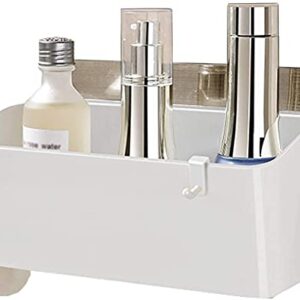 AOOF Bathroom Shelf Shower Organiser Wall-Mounted Plastic Punch Free No Trace Sticker Hook Drain