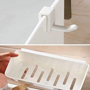 AOOF Bathroom Shelf Shower Organiser Wall-Mounted Plastic Punch Free No Trace Sticker Hook Drain