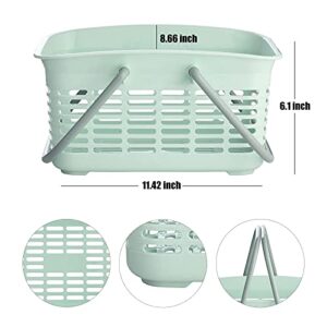 ALINK Large White Plastic Storage Caddy + Green Plastic Shower Caddy Basket