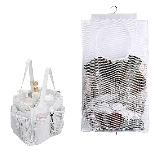 ALYER Mesh Shower Tote Caddy and Hanging Mesh Laundry Bag