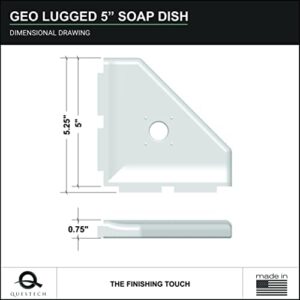 Questech Décor 8 Inch Corner Shower Shelf and 5 Inch Shower Caddy Soap Dish, Geo Lugged Back for New Construction, Wall Mounted Bathroom Shower Organizer, Gray Matte