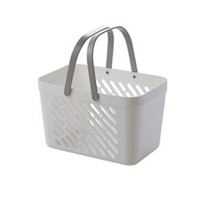 Bath Basket with Handle Tote Storage Organization Hollow Draining Container for Home Bathroom Shampoo Lotion Holder Bath Basket