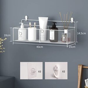 jomgeroz Wall Mounted Storage Basket Metal Mesh Shower Caddy Shelf Rack Organizer for Bathroom Shampoo Bath Soap Container black metal storage basket wall