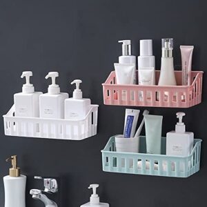 Wall Mounted Adhesive Storage Rack Corner Shower Shelf Hanging Hollow Holder for Bathroom Toilet Shampoo storage rack for bathroom