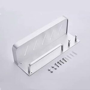 IRDFWH Bathroom Shelves Silver Aluminum Wall Mounted Black Kitchen Towel Rack Cup Holder Storage Racks Shampoo Holder Hardware (Color : Silver.)