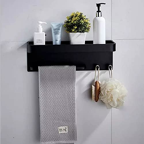 IRDFWH Bathroom Shelves Silver Aluminum Wall Mounted Black Kitchen Towel Rack Cup Holder Storage Racks Shampoo Holder Hardware (Color : Silver.)