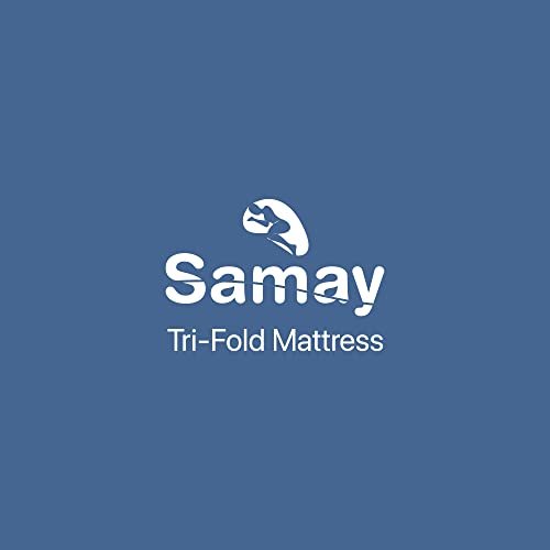 SAMAY 6 Inch Tri Folding Mattress with Washable Cover - Includes Waterproof Mattress Liner