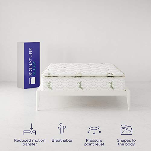 Signature Sleep 13-Inch Hybrid Coil Mattress, Bamboo Fabric, Independently Encased Coils, Pillow-Top, Bed-in-a-Box, Full