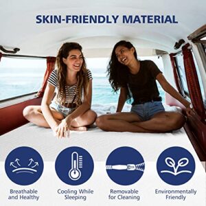 10 Inch RV Mattress Short King - Cool Gel Memory Foam Mattress Comfort Supportive Medium Camper Mattress in a Box with Breathable Cover, Made in USA, CertiPUR-US Certified for RVs, Campers & Trailers