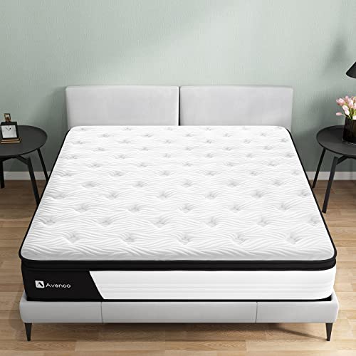 Avenco 10 Inch Full Mattress, Full Hybrid Mattress, Medium Firm Mattress Full in a Box with Pocket Spring and Gel Memory Foam, Breathable Fabric, Strong Edge Support, CertiPUR-US, 100 Nights Trial