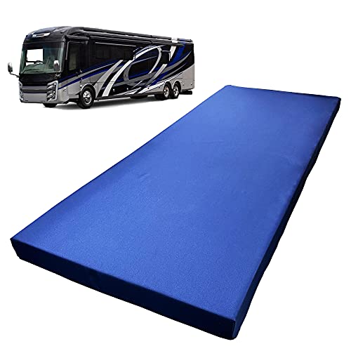 Foamma 4” x 48” x 75” Water Resistant RV Bunk Mattress, Firm High Density Foam, Comfortable and Durable Polyester Cover, Truck, Camper, Travel Trailer, Made in USA!