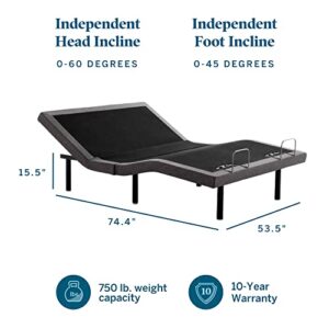 Lucid L300 Full Adjustable Bed Frame with Lucid 10 inch Latex Hybrid Full Mattress