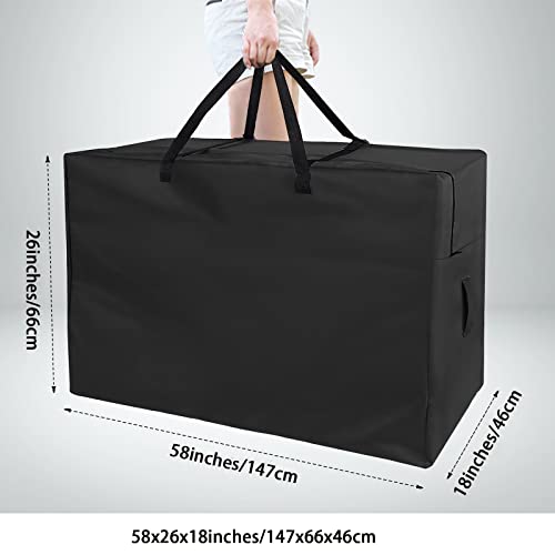 Andacar Folding Mattress Storage Bag for Tri-Fold Mattress, Fits Up for Queen 6 Inch Mattress Folding Mattress Bag - 58 X26 X18 Inches