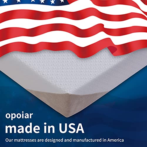 Opoiar Queen Mattress, 8 Inch Memory Foam Mattress in a Box Queen Size,Medium Firm Cooling Gel Infused Mattress for Sleeping,Pressure Relieving,Breathable Removable White Cover,CertiPUR-US Certified