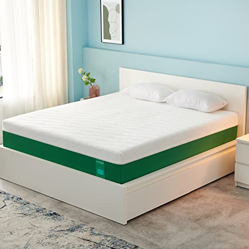 mintgreen Queen Mattress, 8 inch Gel Memory Foam Mattress with CertiPUR-US Certified Foam Bed Mattress in a Box for Sleep Cooler & Pressure Relief, Queen Size Mattress