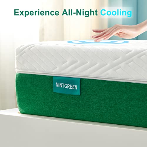 mintgreen Queen Mattress, 8 inch Gel Memory Foam Mattress with CertiPUR-US Certified Foam Bed Mattress in a Box for Sleep Cooler & Pressure Relief, Queen Size Mattress