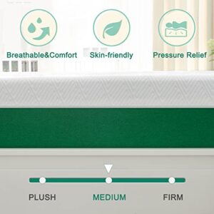 mintgreen Queen Mattress, 8 inch Gel Memory Foam Mattress with CertiPUR-US Certified Foam Bed Mattress in a Box for Sleep Cooler & Pressure Relief, Queen Size Mattress