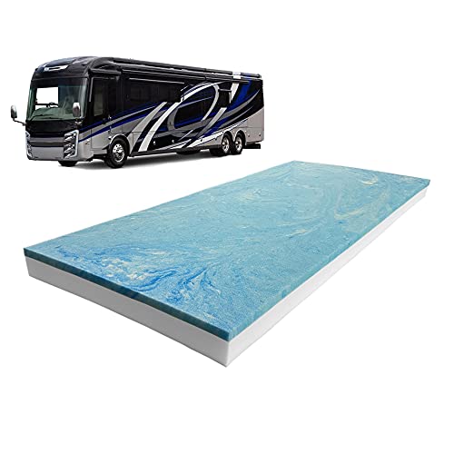 Foamma 6” x 24” x 72” Truck, Camper, RV Travel Visco Gel Memory Foam Bunk Mattress Replacement, Made in USA, Comfortable, Travel Trailer, CertiPUR-US Certified, Cover Not Included