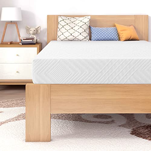 IULULU 6 Inch Twin Size Memory Foam Mattress, Bed in a Box Mattresses, Breathable Removable Quilted Cover, Medium Feeling, White