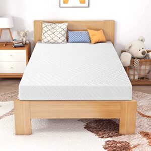 IULULU 6 Inch Twin Size Memory Foam Mattress, Bed in a Box Mattresses, Breathable Removable Quilted Cover, Medium Feeling, White